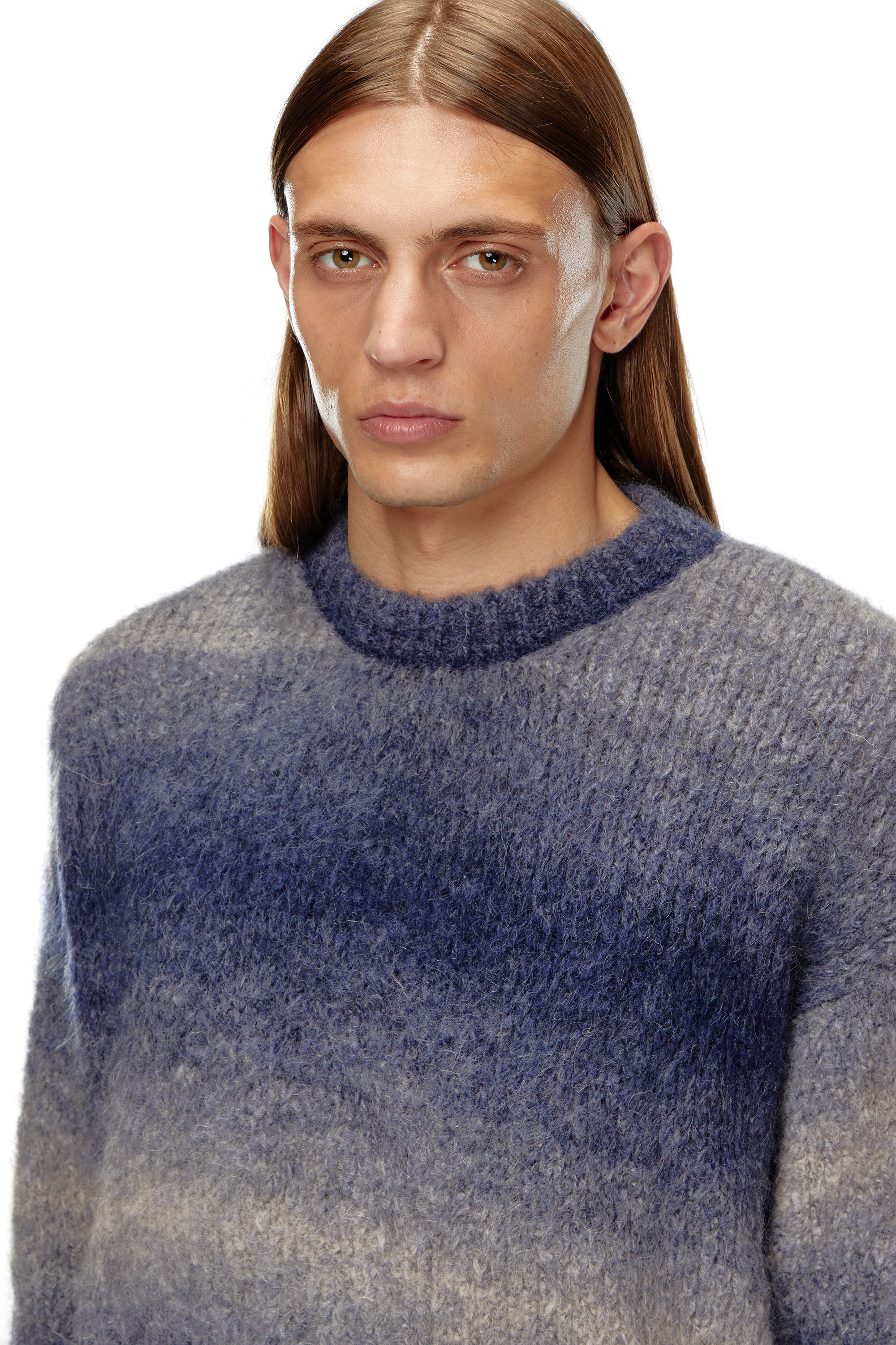 Men's Dégradé jumper in alpaca blend | Blue | Diesel Men's Dégradé jumper in alpaca blend | Blue | Diesel